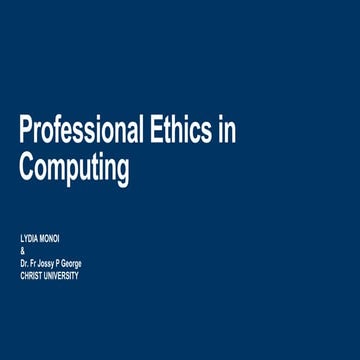 Professional Ethics in computing | PPTX
