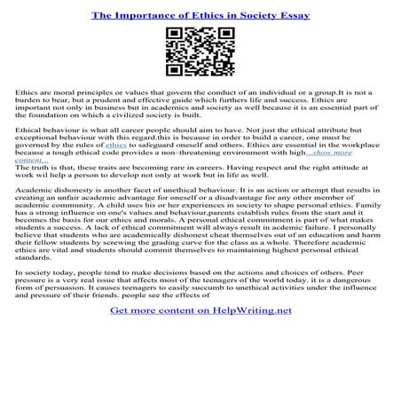Ethics Essay | PDF