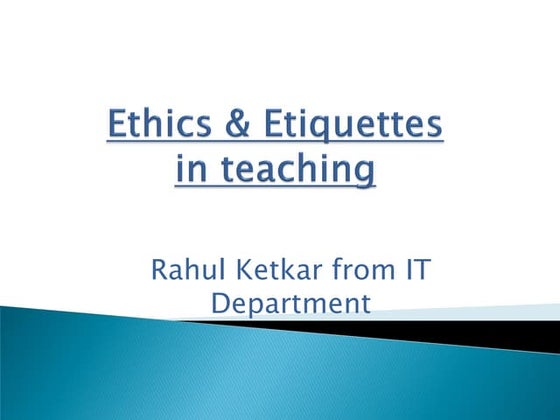 Code of conduct for teachers.pptx1 | PPTX | Professional School | Postgraduate Education