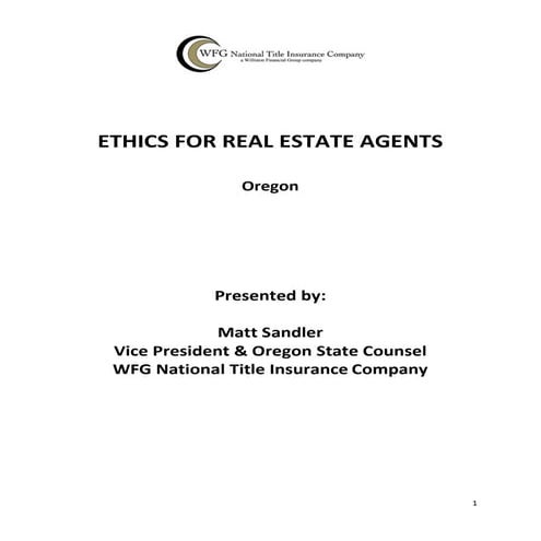 Code of Ethics and Responsibilities of Real Estate Practitioners | PDF