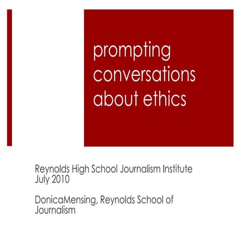 Encouraging conversation about ethics | PPT