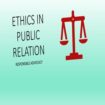 Ethics in Public Relations | PPTX