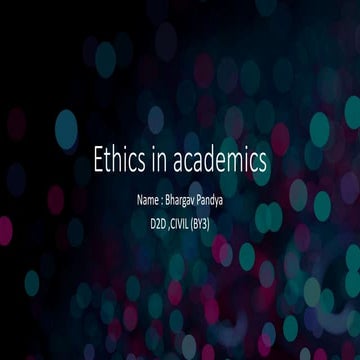 Ethics in academics | PPTX