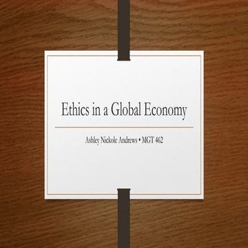 Ethics in a Global Economy | PPTX