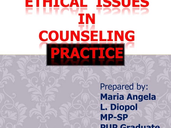 PRINCIPLES OF COUNSELLING | PPT