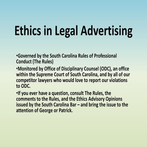 Ethics in Legal Advertising | PPTX