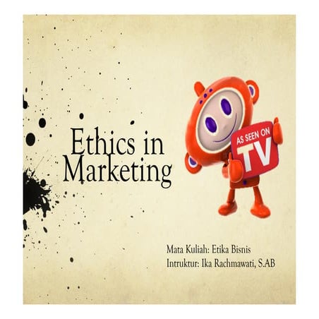Ethics in marketing | PDF