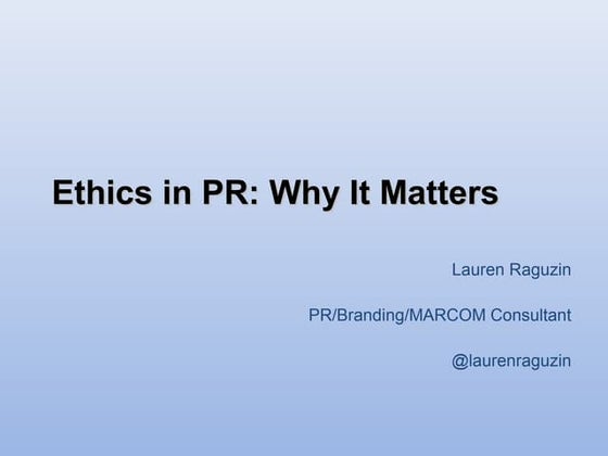 PR Ethics | PPT