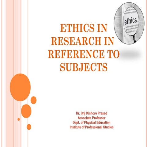 Ethics in Research | PPT | Medical Health