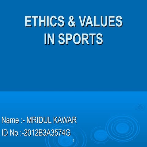 Values in sport | PPTX