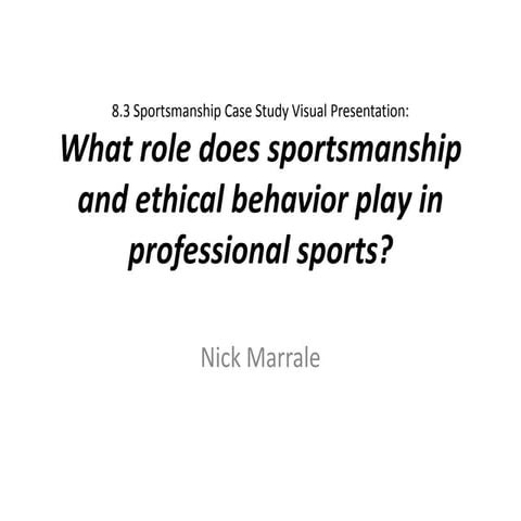 Ethics in sports | PPTX