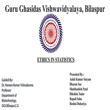 Ethics in Statistics: Ensuring Integrity and Trust in Data | PPT