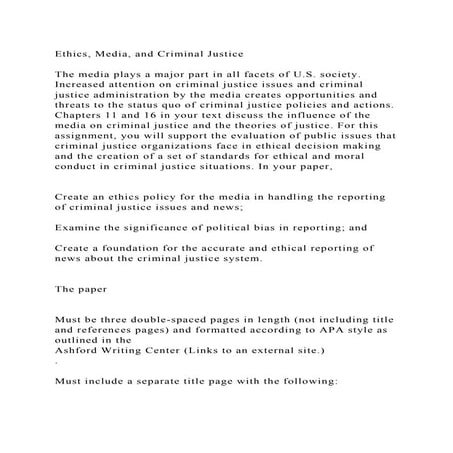 Media coverage influences the publics perception of the crimina.docx