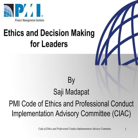 Ethics and Decision Making for Leaders | PPT