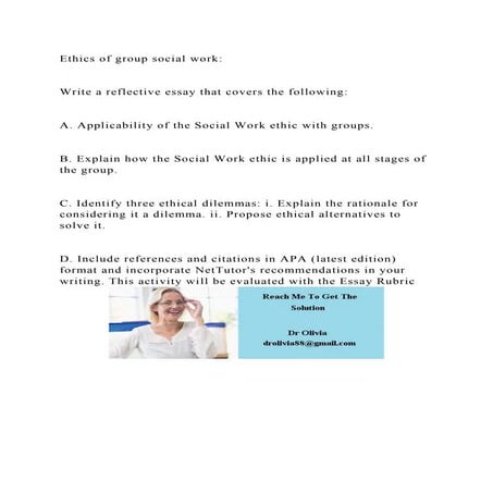 Ethics of group social workWrite a reflective essay that cove.docx ...