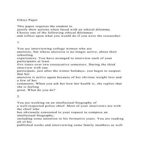 Ethics PaperThis paper requires the student tojustify their .docx
