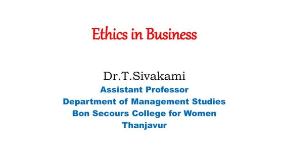 Ethical issues in business | PPT