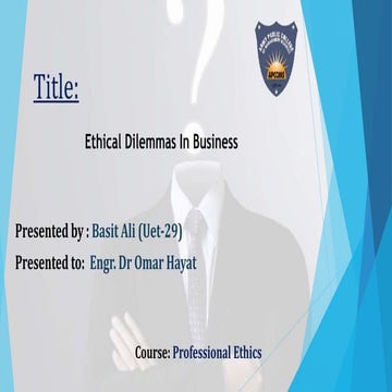 Ethical Dilemmas in Business | PPTX