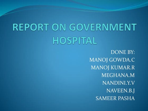 HOSPITAL CASE STUDY | PPT