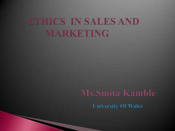 Ethics in Selling | PPT