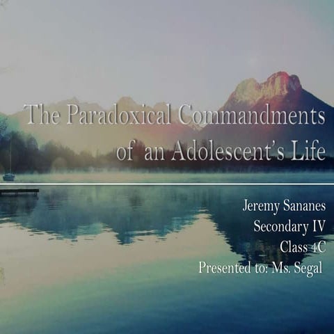 Ethics Ten Paradoxical Commandments | PPTX