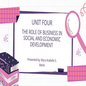 Ethics 4 role of business in social and economic development | PPTX