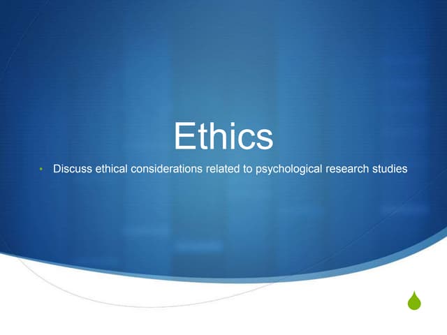 Ethical issues in psychological research | PPTX
