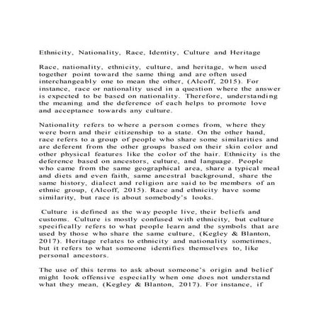 Ethnicity, Nationality, Race, Identity, Culture and Heritage | PDF ...