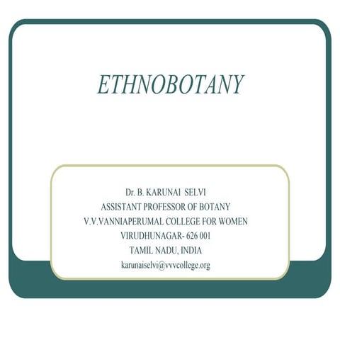 ethnobotany ppt for knowledge.learningcom | PDF