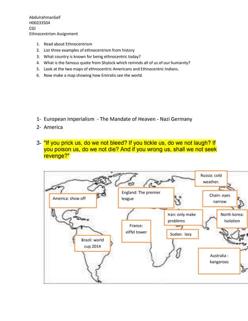 Ethnocentrism & Ethnorelativism | PPTX