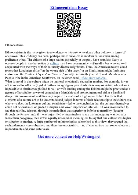 Ethnocentrism & Ethnorelativism | PPT