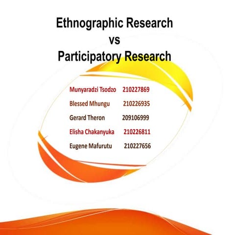 Ethnographic Participatory Presentation Ppt