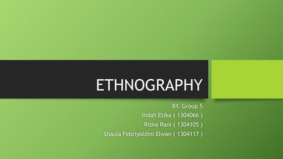 Ethnography Research | PPTX