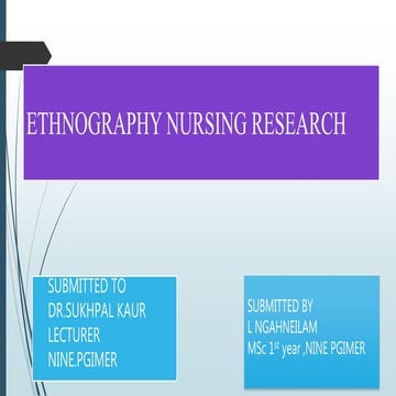 Ethnography nursing | PPTX