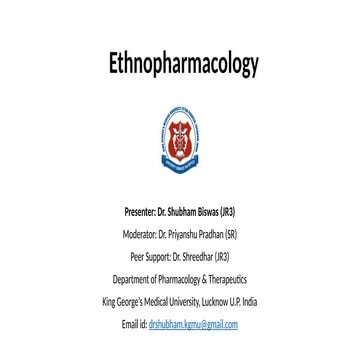 Ethnopharmacology: The Journey from Folk Knowledge to Future Medicine Ethnopharmacology_Dr ...