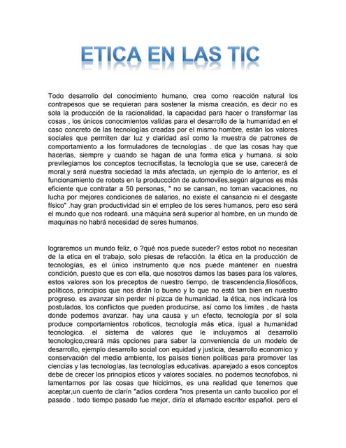 Etica y tecnologia | PPT
