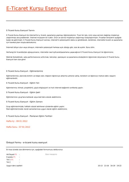 Eticaret kursu-mersin | PDF