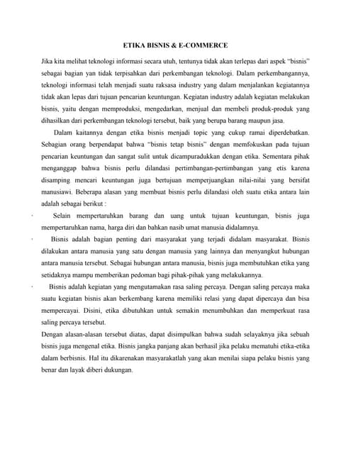 Bab 3 peranan etika bisnis dalam bisnis | PPT