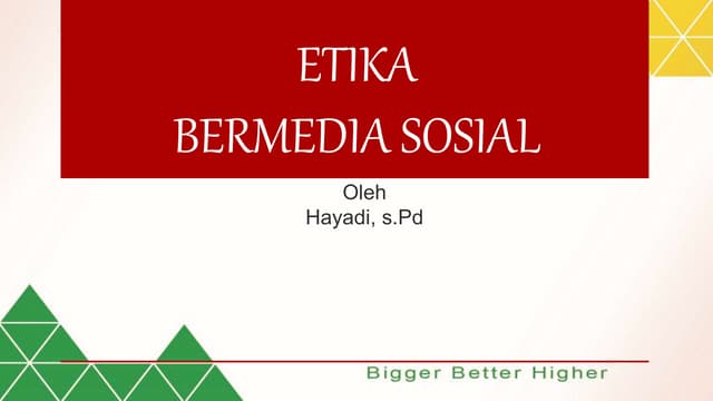 Ppt etika sosial_media | PPTX