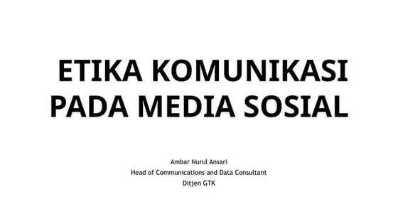 Menggunakan media sosial dengan bijak (1) | PPTX