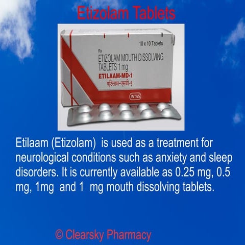 Etizolam Tablets (Etilaam) | ODP