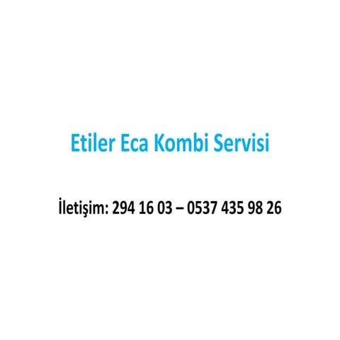 Armutlu eca kombi servisi 294 16 03 | PPSX
