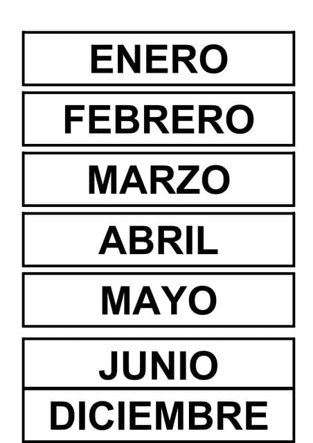 Months of the year in spanish