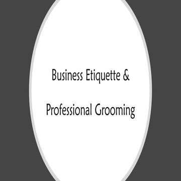 Grooming and Etiquette (Appearance) | PPTX