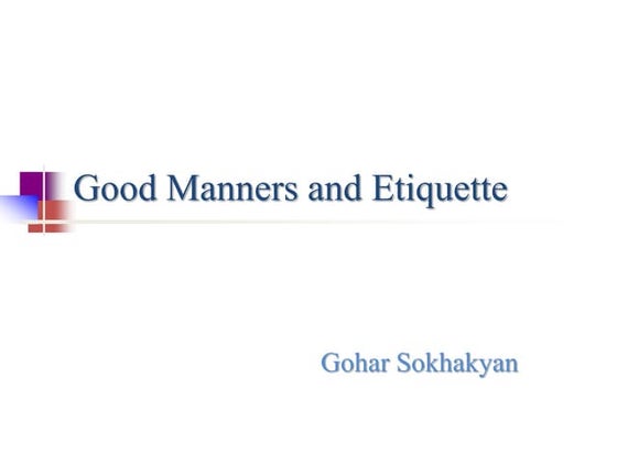 Basic manners | PPTX