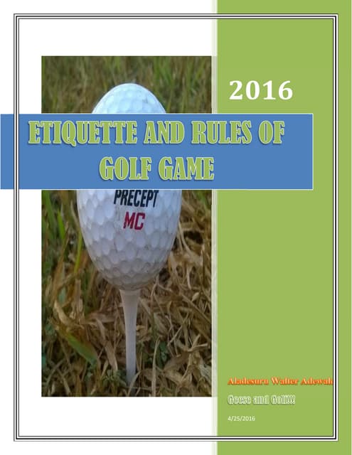 Golf Basics, by Ashley McGilvray | PPTX