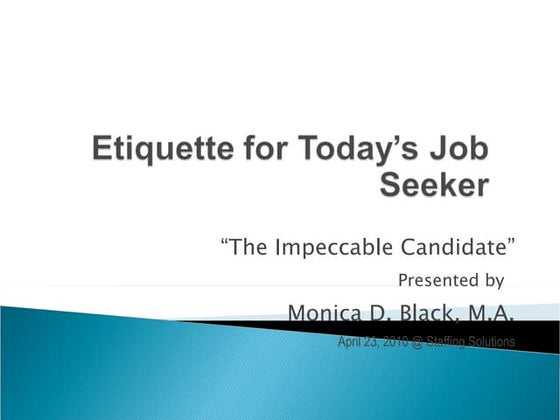 Job Interview Etiquette and Attire | PPT