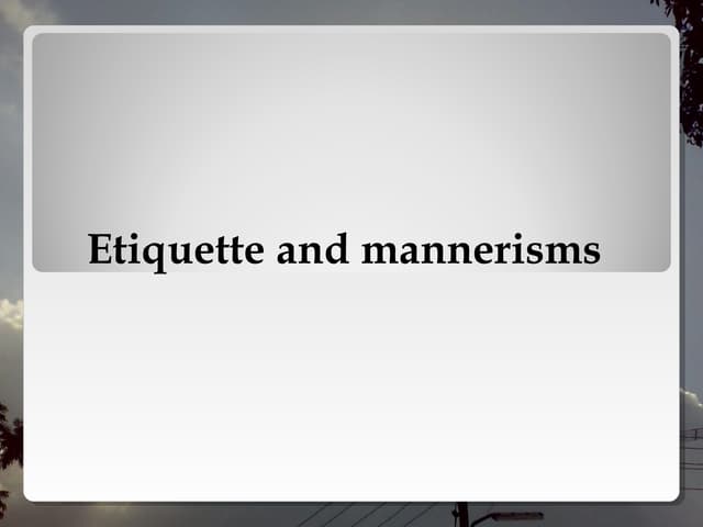 Dining etiquette-ppt | PPTX