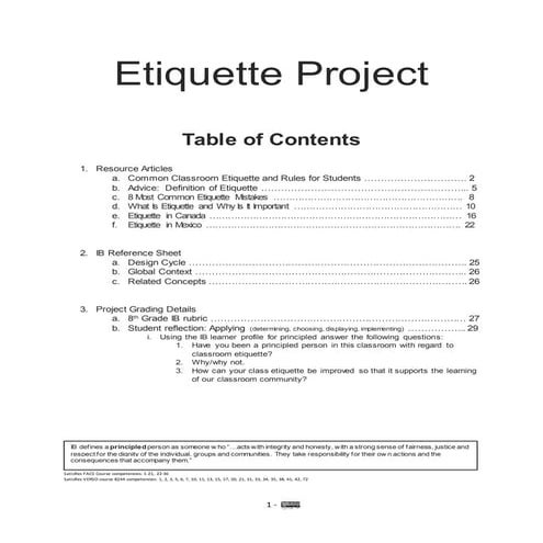 Table Etiquette Lesson Plans