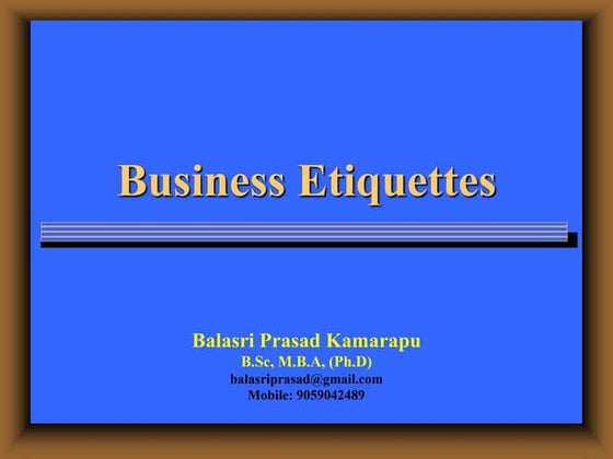 Etiquette | PPT